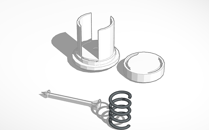 3D design Lps neck plug w/ peg and spring - Tinkercad