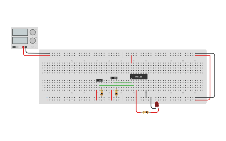 Circuit design Two Way Switch For Room Light - XOR Gate - Tinkercad