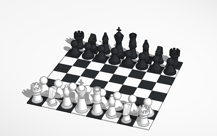 3D design Chess Pieces - Tinkercad