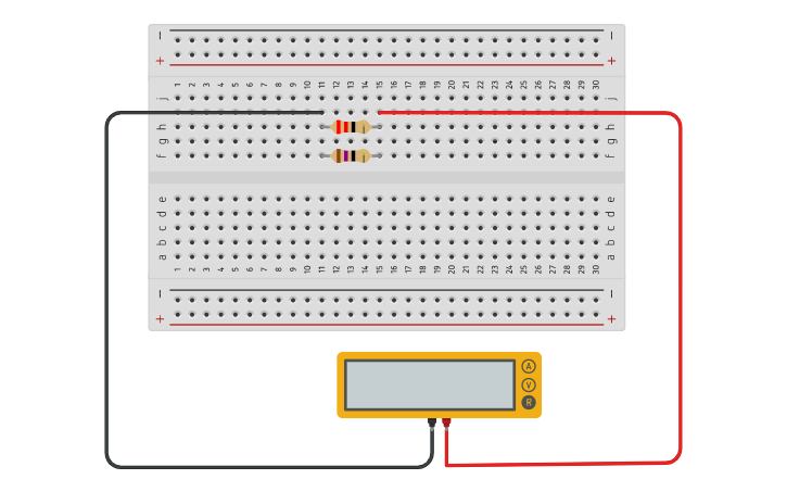 Circuit design resistors in parallel - Tinkercad