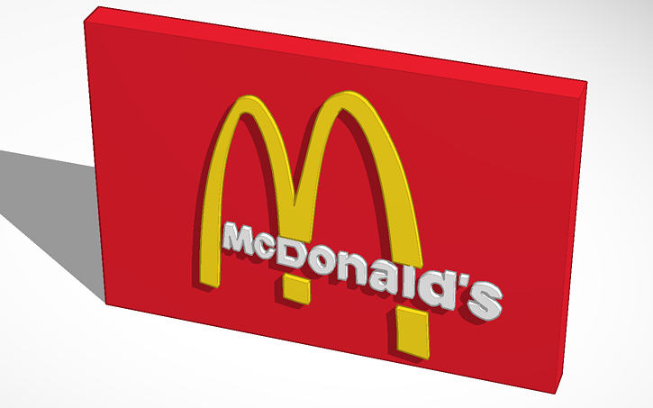 3D design Mcdonalds Logo #Worldwide Chains - Tinkercad