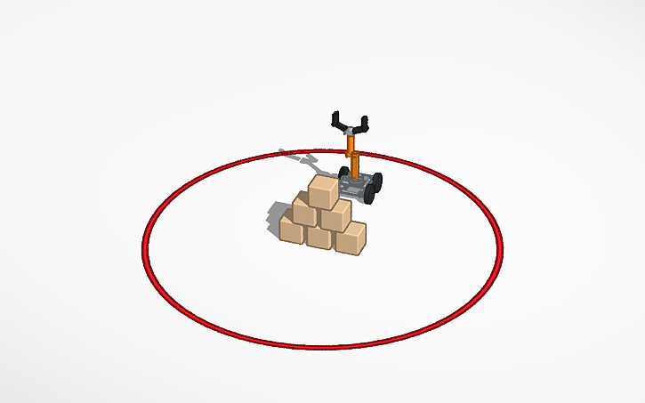 3D design Clawbot with moving the boxes - Tinkercad