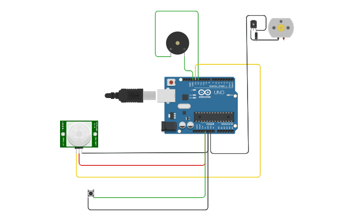 Circuit design burglar alarm - Tinkercad