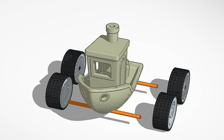 3D design working benchy car - Tinkercad