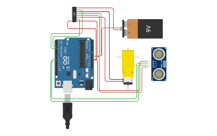 Circuit design Matt Dronberger MOTOR / Sensor - Tinkercad