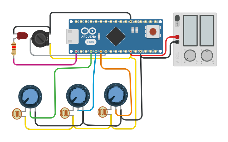 Circuit design Pro Mini/micro FSR auto level - Tinkercad