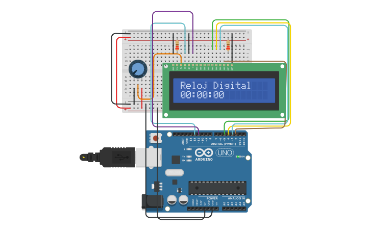 Circuit design Reloj Digital - Tinkercad