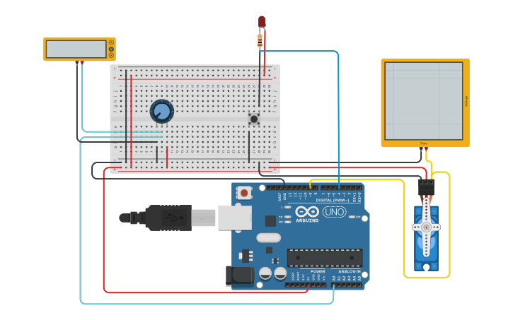 Circuit Design Servo Control Using Potentiometer Tinkercad