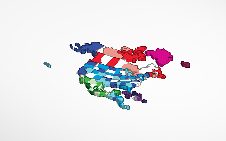3D design World Map (WIP) - Tinkercad