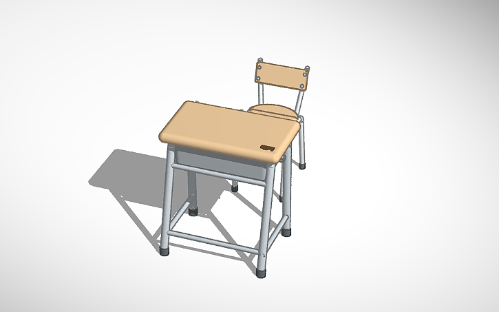 3D design Desk and chair - Tinkercad