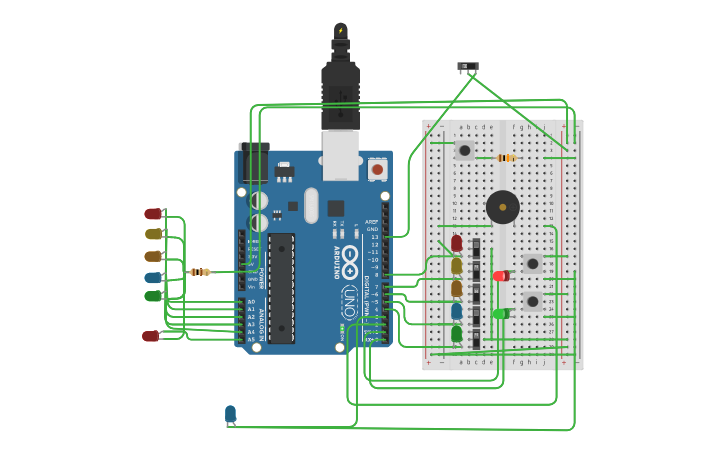 Circuit design Water level - Tinkercad