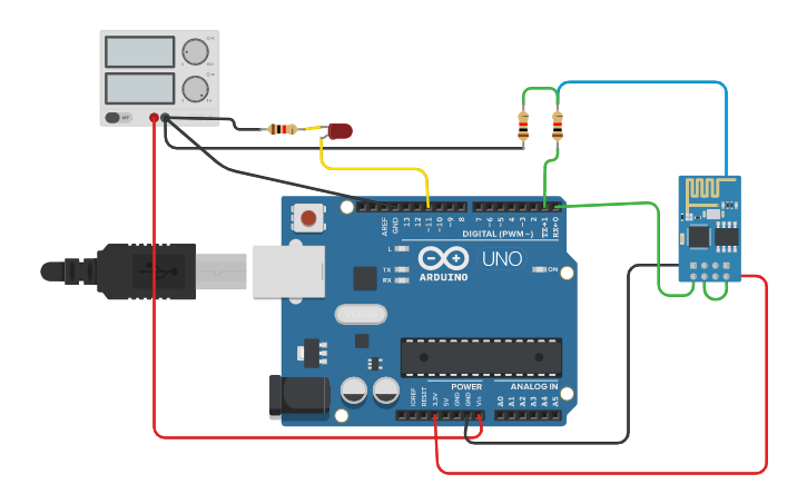 Circuit design ESP8266 - Tinkercad