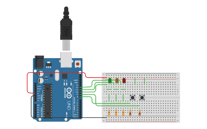 Circuit design M AZKA RAMADHAN X ELIND 1 RUNNING LED - Tinkercad