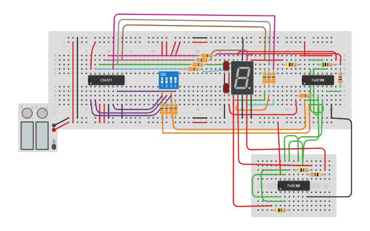Circuit design Copy of BCD to Seven Segment decoder - Tinkercad