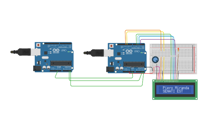 Circuit design Arduino pantalla Lcd 16x2 - Tinkercad