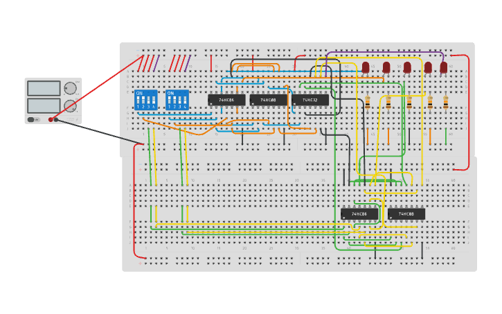 Circuit Design Sumador De 4 Bits Tinkercad