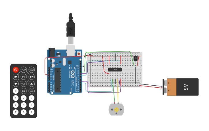 Circuit design Automated Scarecrow - Tinkercad