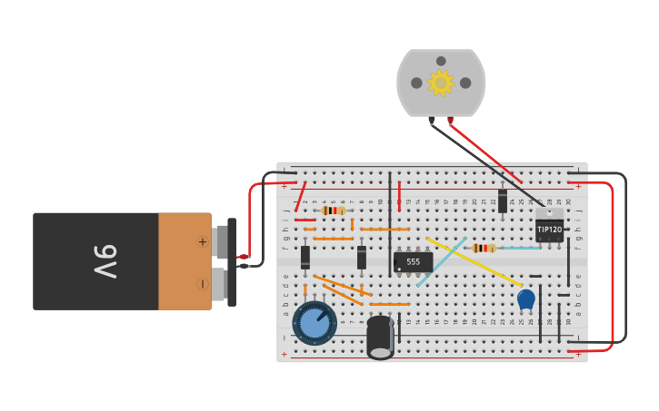 Circuit design PWM CON NE555 - Tinkercad