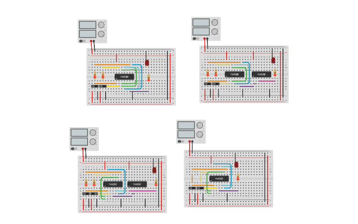 Circuit design exOR & exNOR translation - Tinkercad