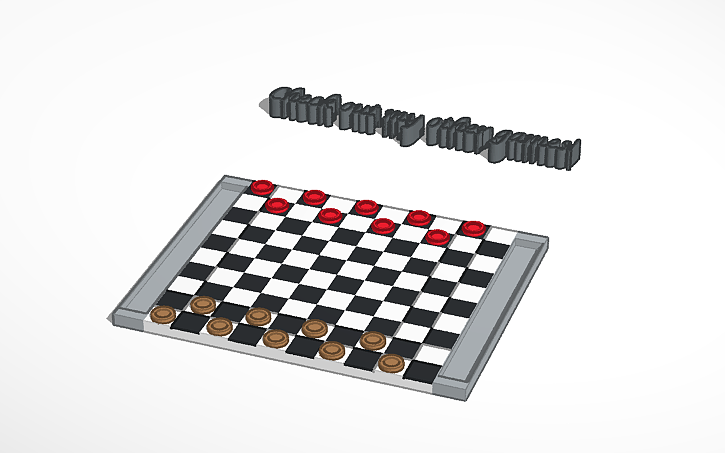 3D design Custom Checkers table - Tinkercad