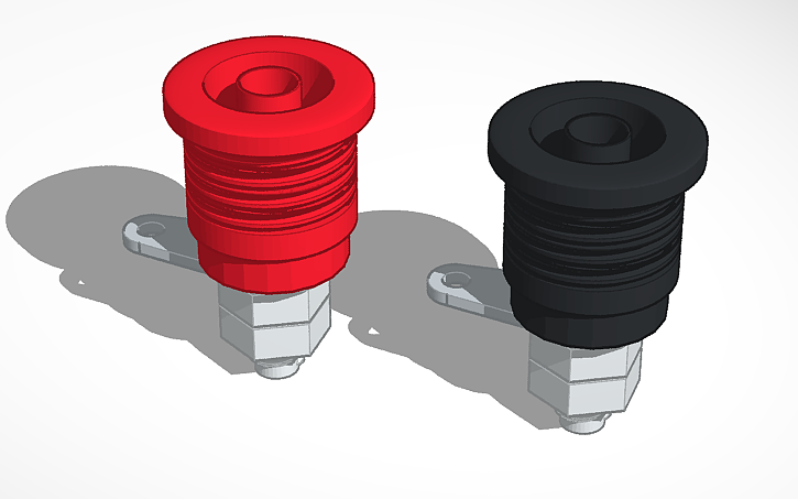 3D design Banana plug connector RED/BLACK - Tinkercad