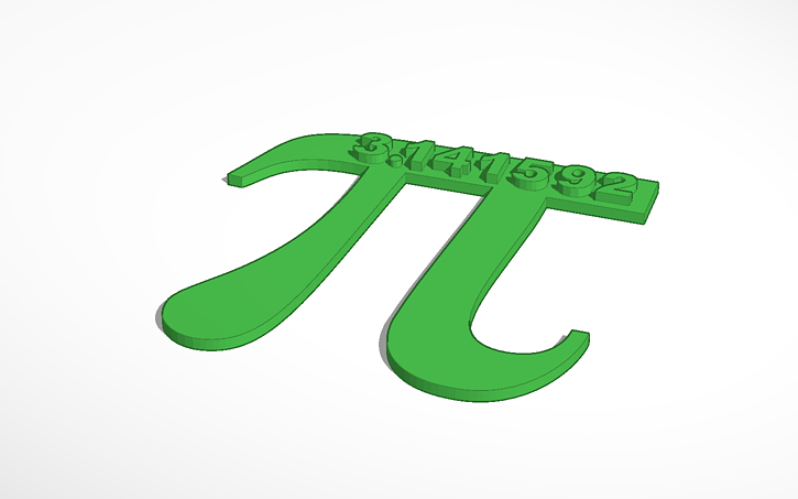 3D design pi with digits - Tinkercad