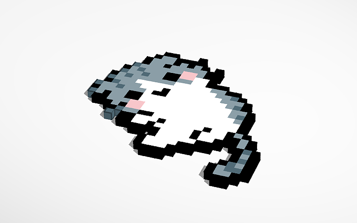 3D design Copy of Kawaii cat pixel art - Tinkercad