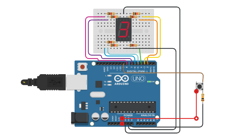 Circuit design Dice - Tinkercad