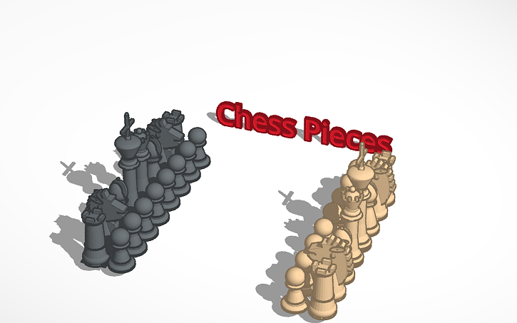 3D design Chess Pieces - Tinkercad