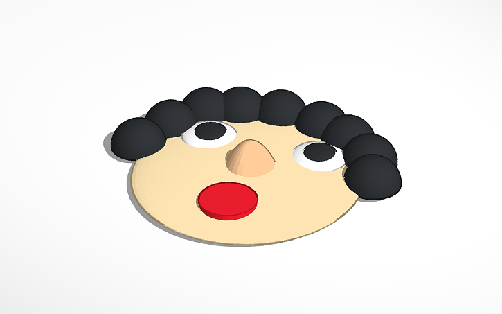 3D design Girl face - Tinkercad
