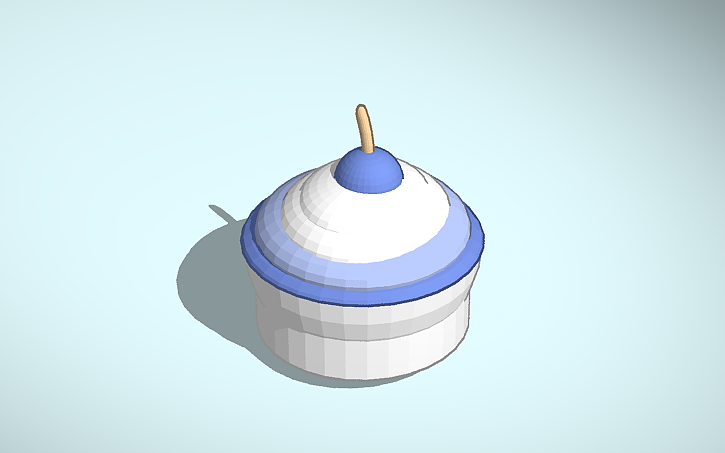 3D design cute blue cupcake!! - Tinkercad