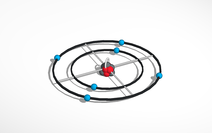 3D design carbon atom model - Tinkercad