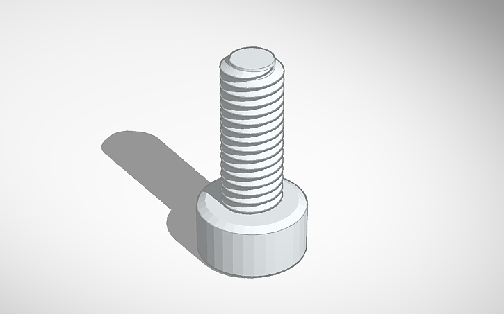 3D design M3x0.5 thread 8mm socket head bolt - Tinkercad