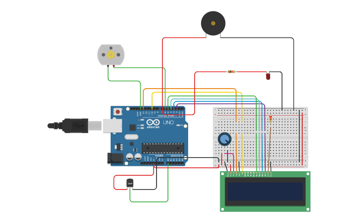 Circuit design Temperature Controller using Arduino - Tinkercad