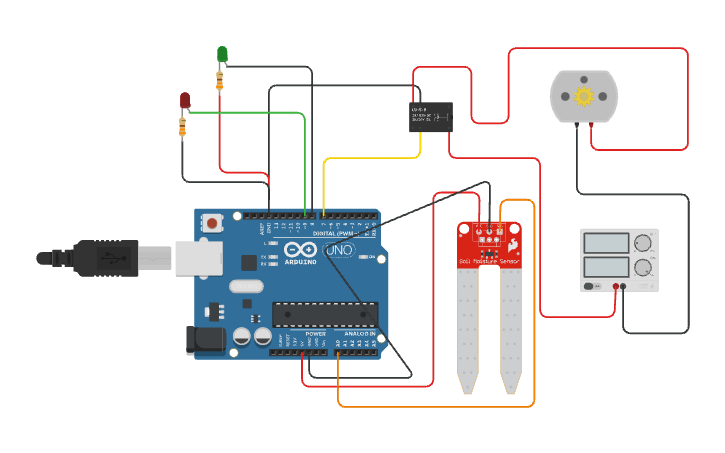 Circuit design Automatic Plant Watering System - Tinkercad