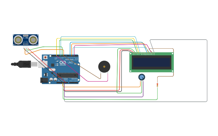 Circuit design Smart Dustbin - Tinkercad
