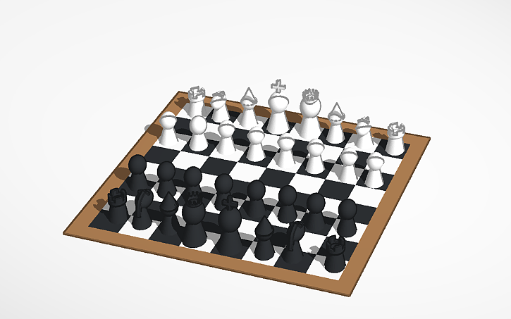 3D design Chess Pieces and board - Tinkercad