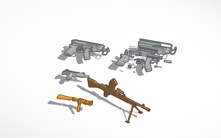 3D design machine guns - Tinkercad