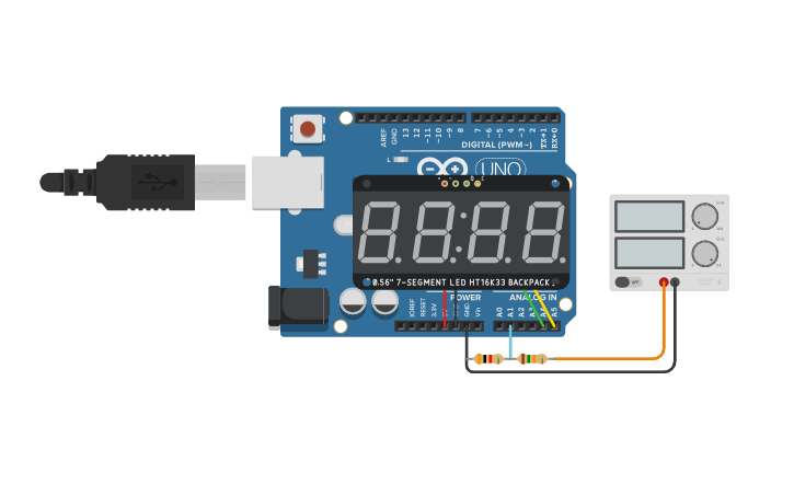Circuit Design Voltage Meter Tinkercad