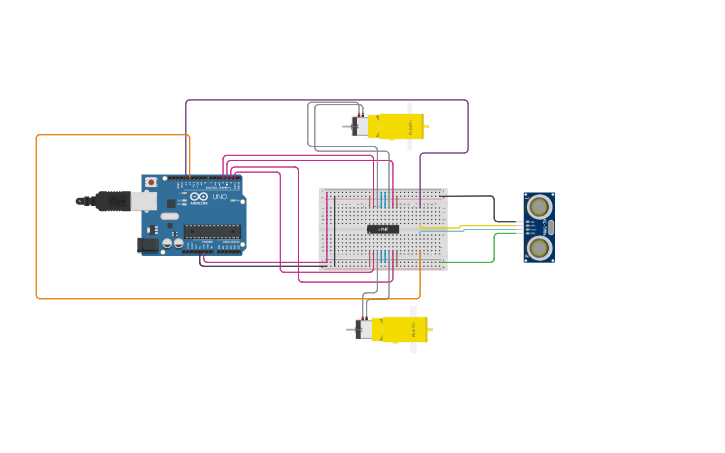 Circuit design obstacle avoiding robot - Tinkercad