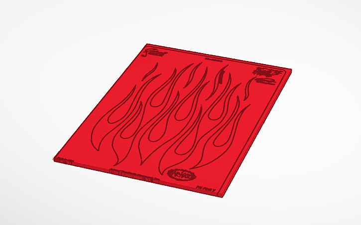3D design flames stencil - Tinkercad