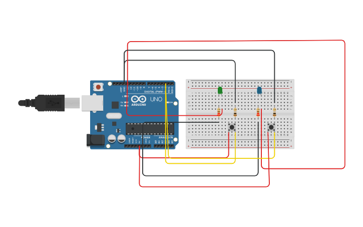 Circuit design สวิตว์ LED - Tinkercad