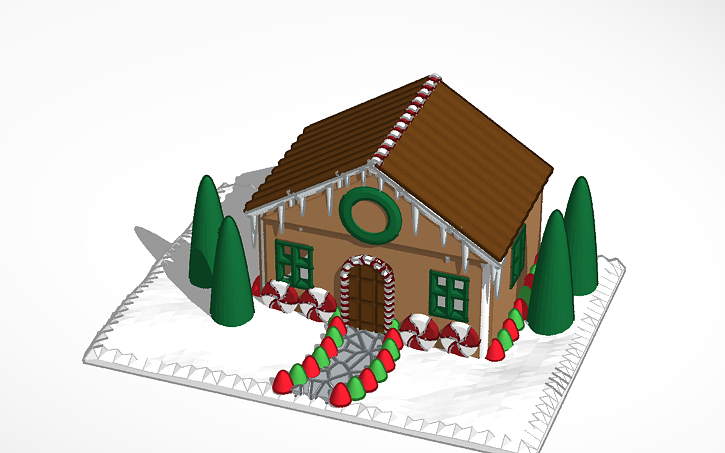 3D design gingerbread house - Tinkercad