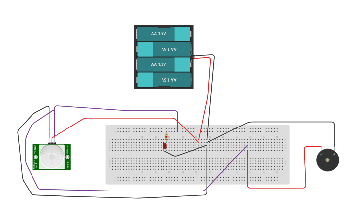 Circuit Design Motion Detection Alarm System With Pir Sensor Tinkercad