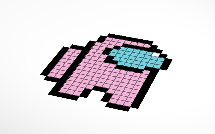 3D design among us pixel - Tinkercad