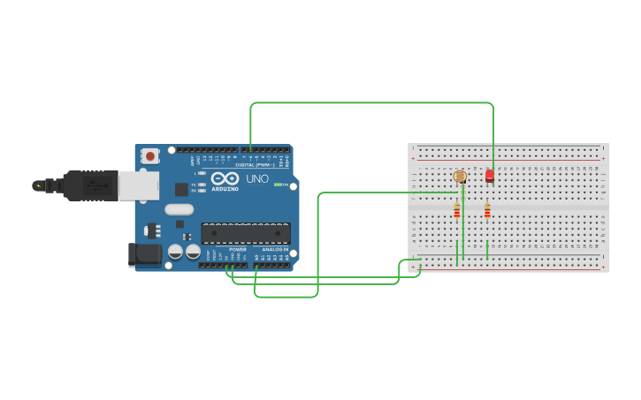 Circuit design Arduino With Photoresistor - Tinkercad