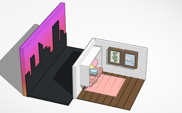 3D design cute reading nook - Tinkercad