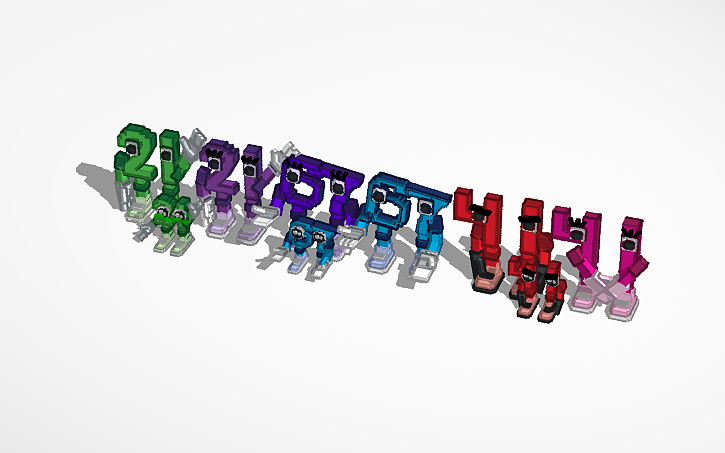 3D design La Number Fam! (Improved!) - Tinkercad