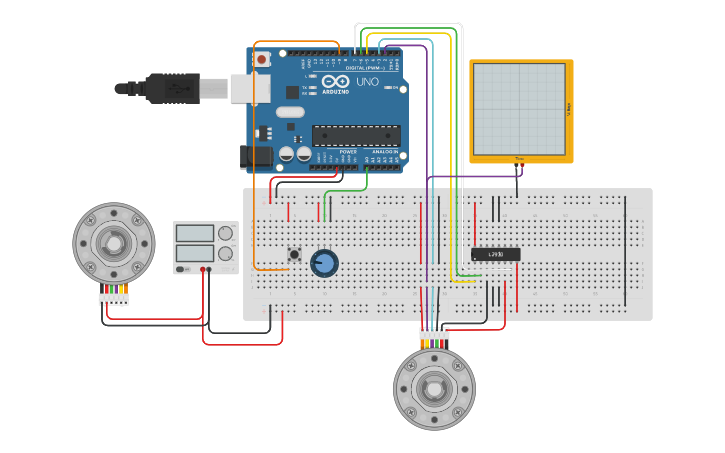 Circuit Design Mesure Fréquence Rotation Moteur Avec Codeur Tinkercad