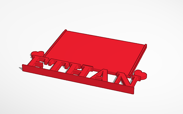 3D design Ethan sign - Tinkercad